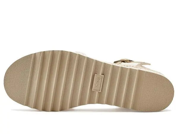 Toms Diana Platform Wedge Sandals With Buckled Ankle Strap - Gray