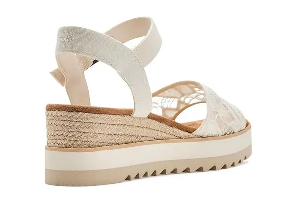 Toms Diana Platform Wedge Sandals With Buckled Ankle Strap - Gray
