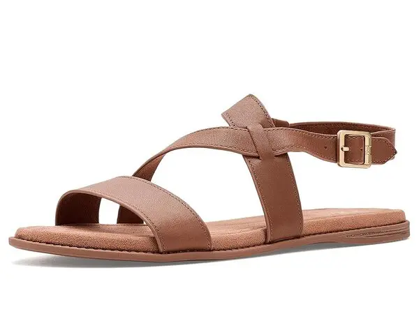 Toms Mar Leather Sandals With Adjustable Buckle - Brown