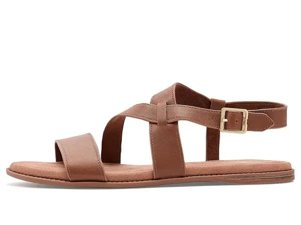 Toms Mar Leather Sandals With Adjustable Buckle - Brown