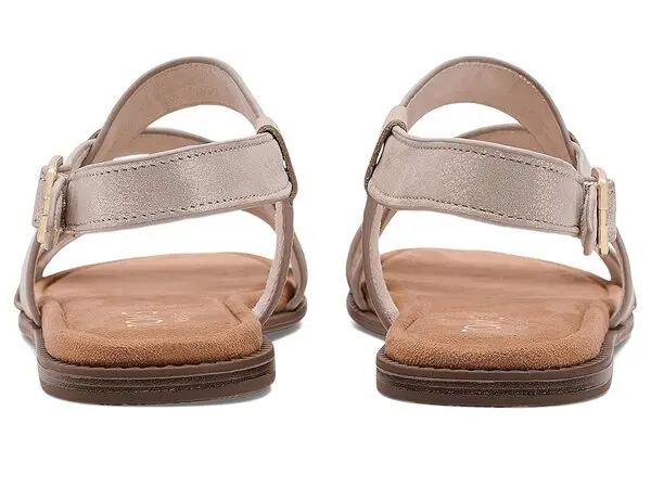 Toms Mar Leather Sandals With Adjustable Buckle - Gold