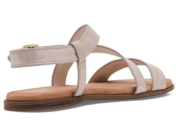 Toms Mar Leather Sandals With Adjustable Buckle - Gold