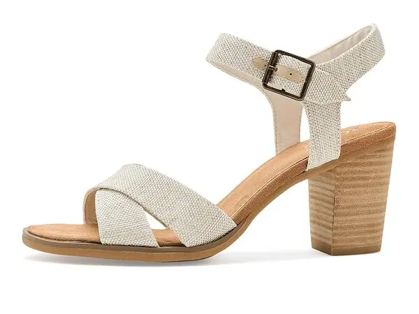 Toms Majorca Ankle Strap Block Heel Sandals - Gray
