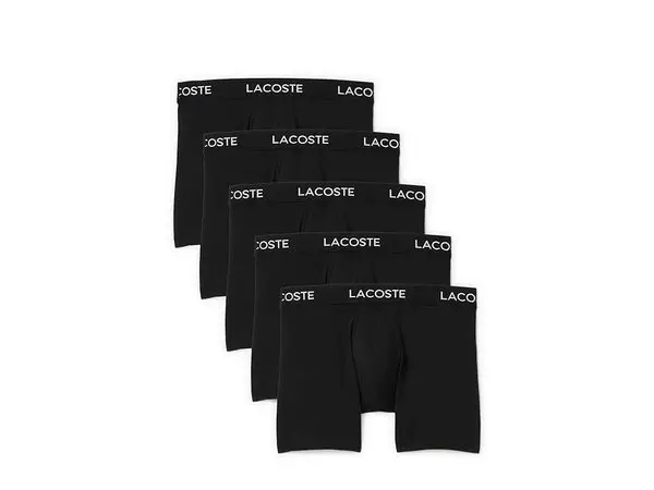 Lacoste 5-pack Cotton Boxer Briefs Underwear - Black