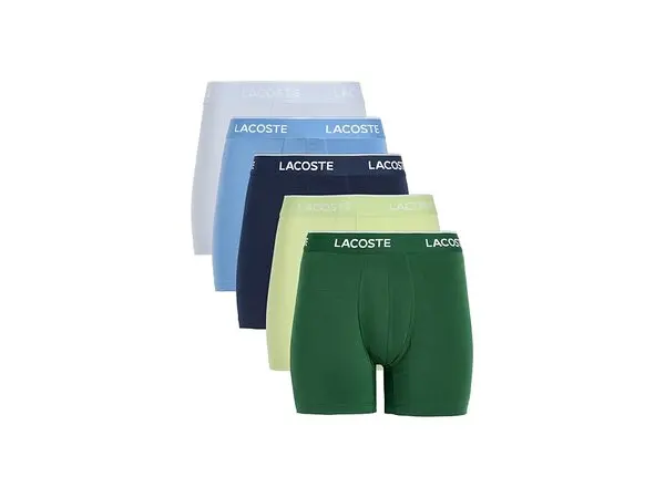 Lacoste 5-pack Cotton Boxer Briefs Underwear - Blue