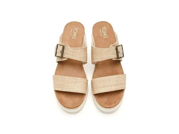 Toms Diana Mule Buckle Wedge Sandal - Gray