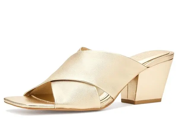 Vince Camuto Kespa Cross Band Mule Sandals - Gold