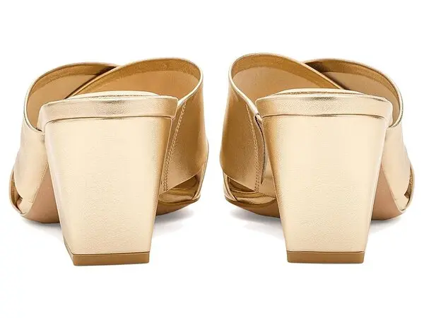 Vince Camuto Kespa Cross Band Mule Sandals - Gold