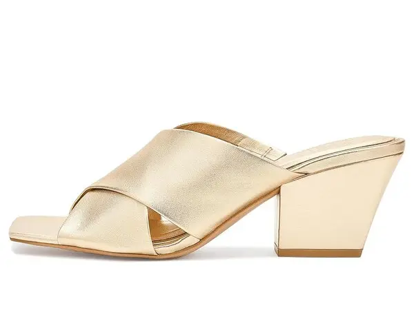 Vince Camuto Kespa Cross Band Mule Sandals - Gold