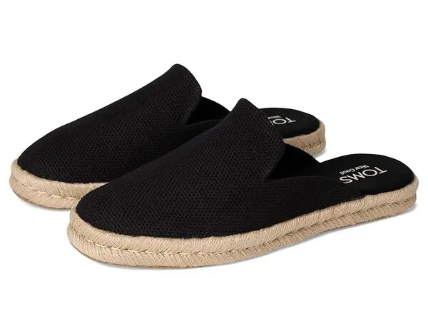 Toms Santiago Suede Mule Flats - Black