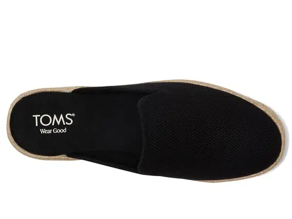 Toms Santiago Suede Mule Flats - Black