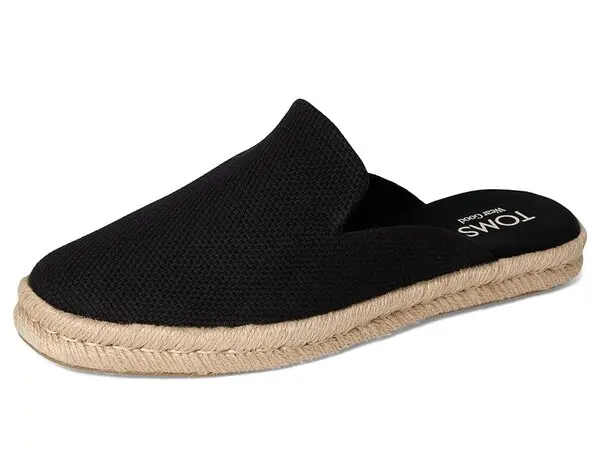 Toms Santiago Suede Mule Flats - Black