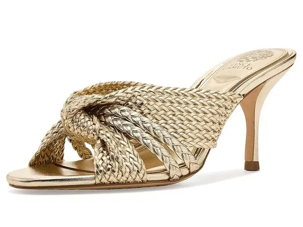 Vince Camuto Pheya Knotted High Heel Mule Sandals - Gold