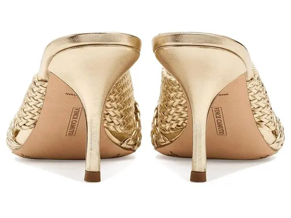 Vince Camuto Pheya Knotted Stiletto Heel Mules - Gold