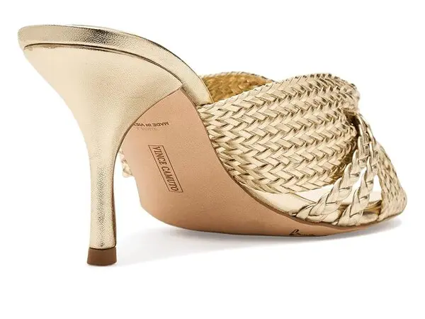 Vince Camuto Pheya Knotted Stiletto Heel Mules - Gold