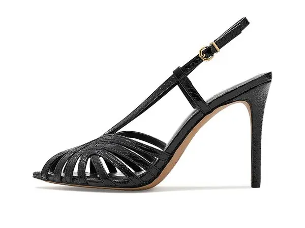 Vince Camuto Hannie Caged Toe Slingback Stiletto Sandals - Black