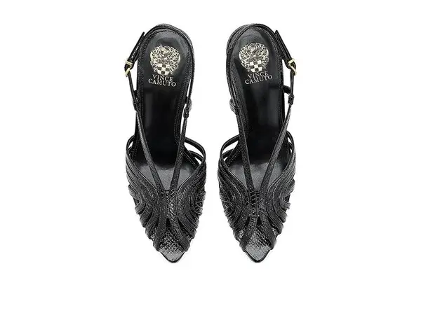Vince Camuto Hannie Caged Toe Slingback Stiletto Sandals - Black