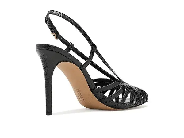 Vince Camuto Hannie Caged Toe Slingback Stiletto Sandals - Black