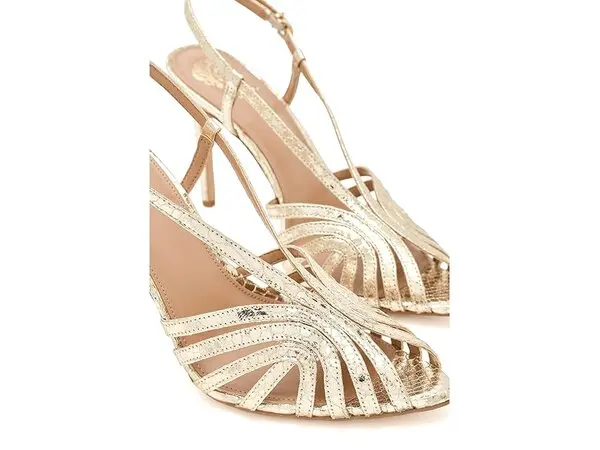 Vince Camuto Hannie Caged Toe Slingback Stiletto Sandals - Gold