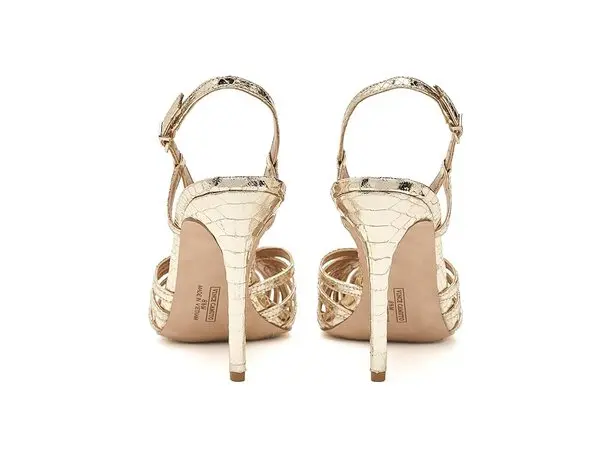 Vince Camuto Hannie Caged Toe Slingback Stiletto Sandals - Gold