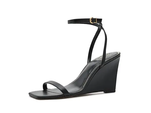 Vince Camuto Ambee Ankle Strap Wedge Sandals - Black