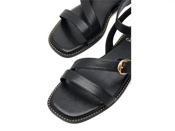 Vince Camuto Neiko Double Buckle Strappy Flat Sandals - Black