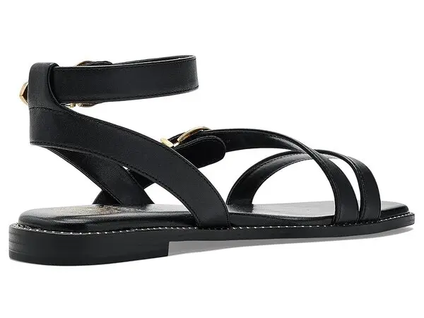 Vince Camuto Neiko Double Buckle Strappy Flat Sandals - Black
