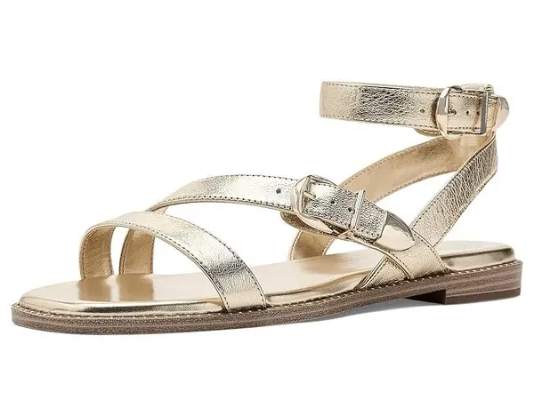 Vince Camuto Neiko Double Buckle Strappy Flat Sandals - Gold