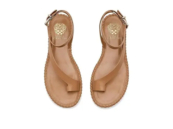 Vince Camuto Libahs Flat Ankle Strap Sandals - Brown