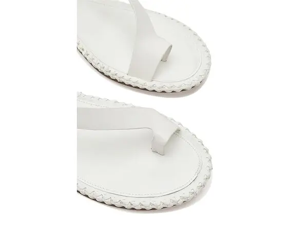 Vince Camuto Libahs Ankle Strap Flat Sandals With Toe Loop - White