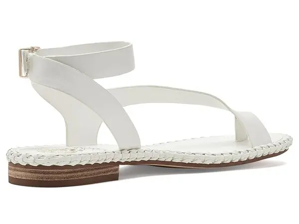 Vince Camuto Libahs Ankle Strap Flat Sandals With Toe Loop - White