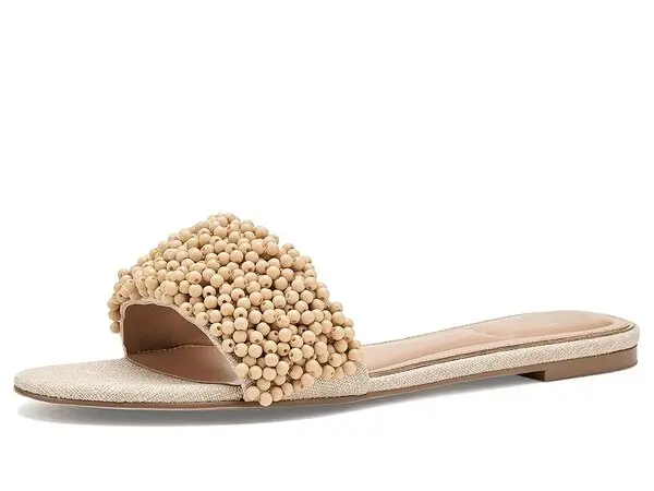 Vince Camuto Balea Embellished Beaded Band Flat Sandals - Gray