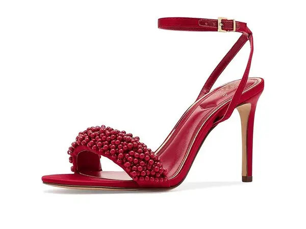 Vince Camuto Arleem Beaded Band Ankle Strap Stiletto Sandals - Orange