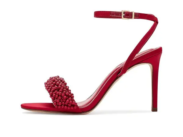 Vince Camuto Arleem Beaded Band Ankle Strap Stiletto Sandals - Orange