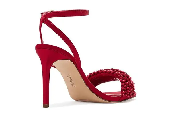 Vince Camuto Arleem Beaded Band Ankle Strap Stiletto Sandals - Orange