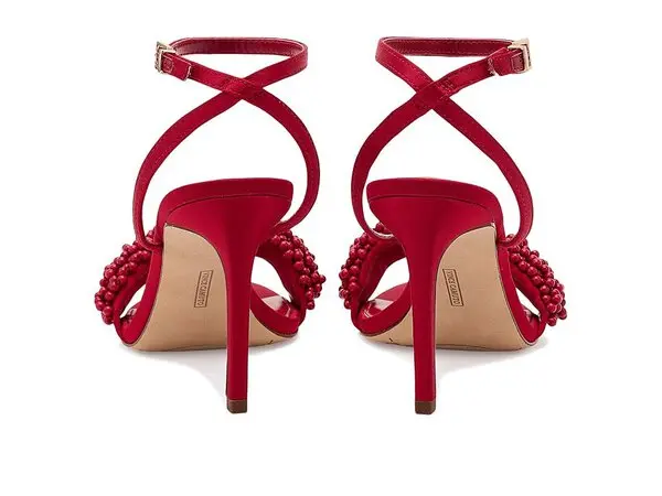 Vince Camuto Arleem Beaded Band Ankle Strap Stiletto Sandals - Orange