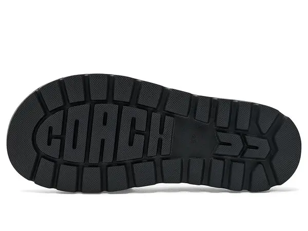 COACH Brynn Leather Slide Sandals With Gold Tone Hardware