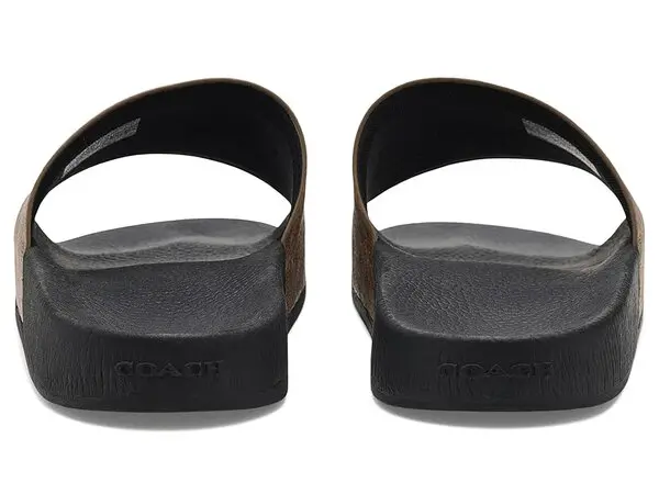 COACH Signature Canvas Pool Slides - Tan
