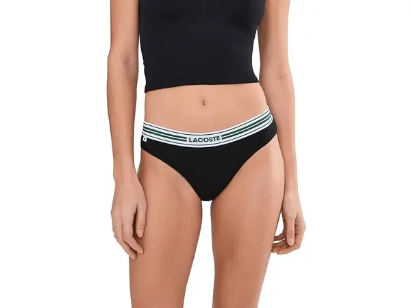 Lacoste Contrast Waist Stretch Cotton Briefs Underwear - Black