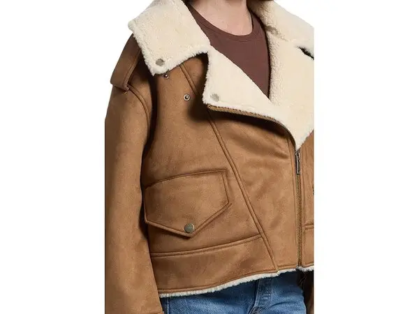 UGG Finnian Luxefluff Moto Jacket - Brown