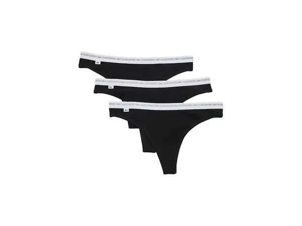 Lacoste 3-pack Stretch Cotton String Briefs Underwear - Black