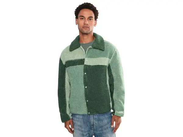 UGG Lachlan Color-blocked Fleece Jacket - Arugula