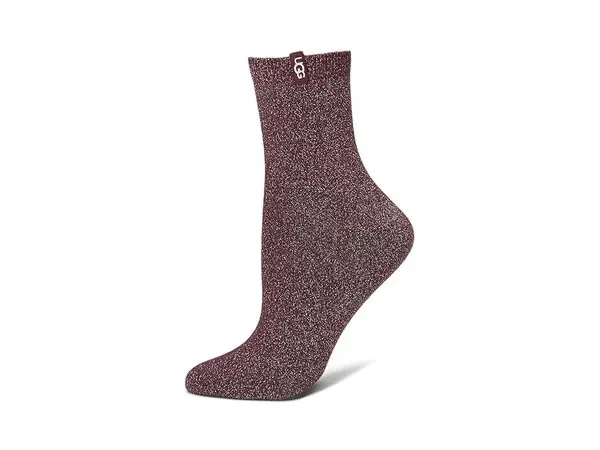 UGG Lavinia Shimmer Quarter Length Socks - Burgundy