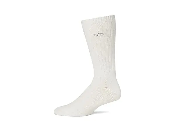 UGG Trey Rib Knit Crew Knee High Socks - White