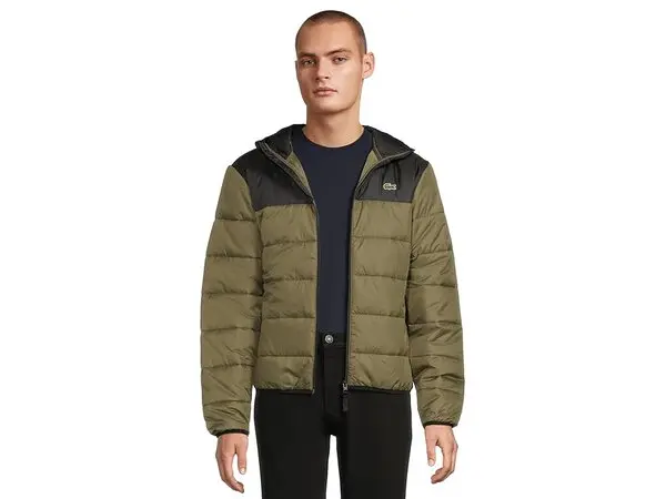 Lacoste Water-repellent Quilted Hooded Jacket