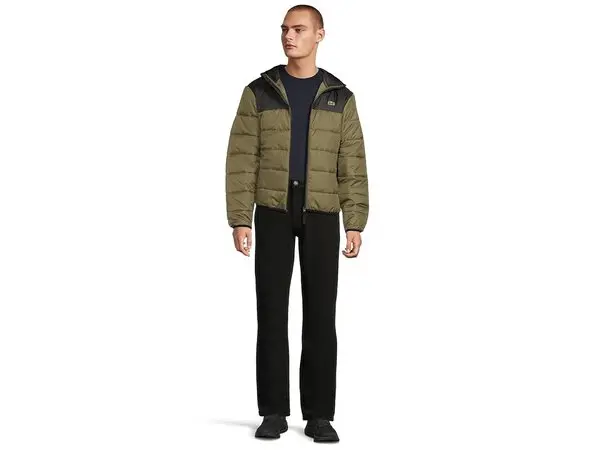 Lacoste Water-repellent Quilted Hooded Jacket