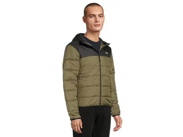 Lacoste Water-repellent Quilted Hooded Jacket