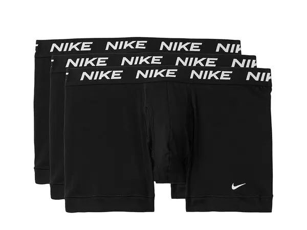 Nike All Day Cotton Stretch With Fly Trunk 3-pack Underwear /heather Grey - Black