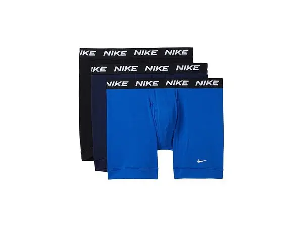 Nike All Day Cotton Stretch With Fly Boxer Brief 3-pack Underwear Obsidian/game Royal - Black