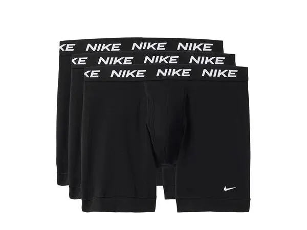 Nike All Day Cotton Stretch With Fly Boxer Brief 3-pack Underwear /heather Grey - Black